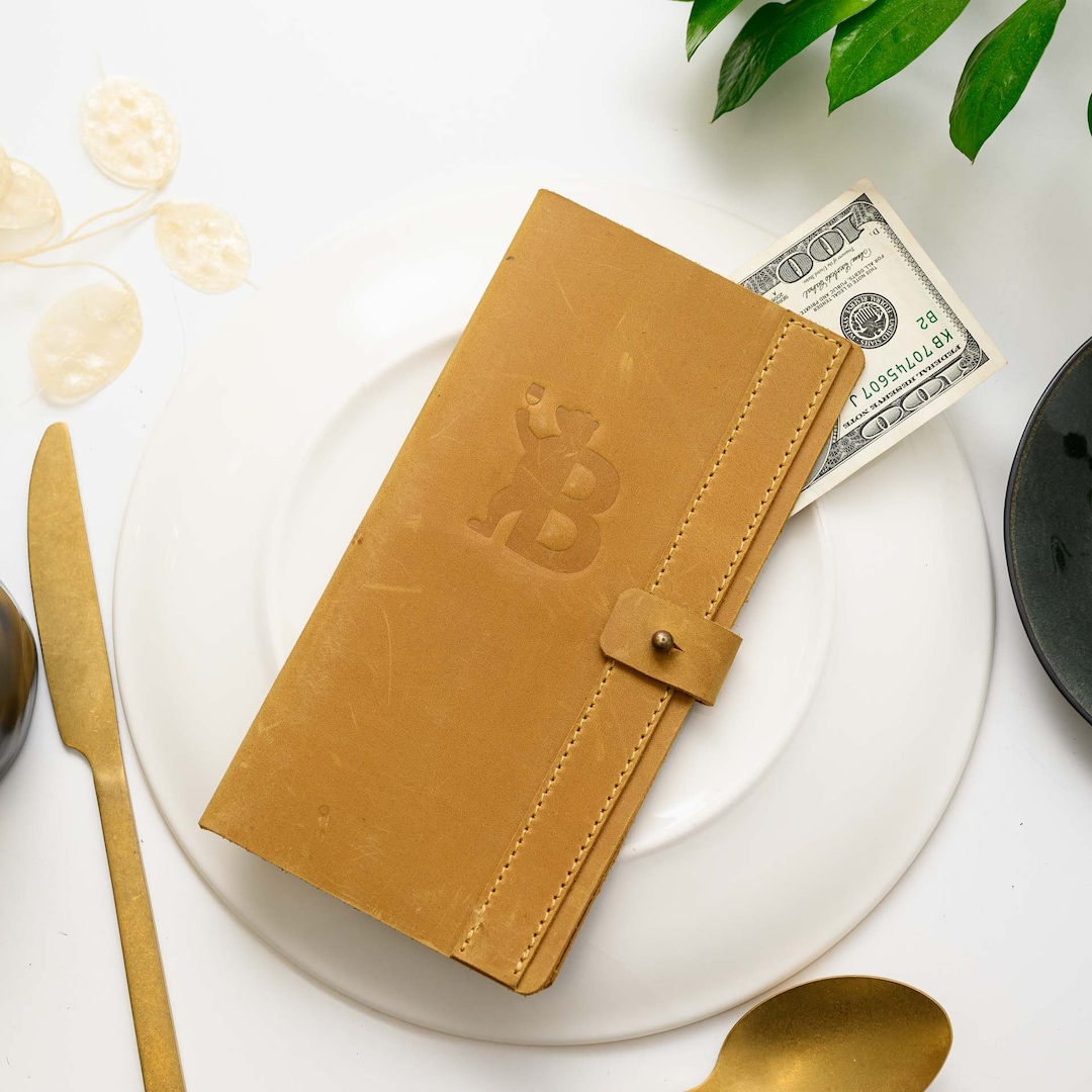 Leather Bill Holder, Check Holder for Restaurant, Leather Check Holder ...