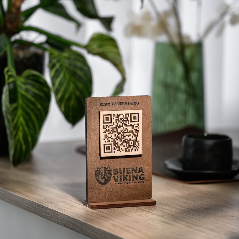 QR Code Sign, Payment Sign, Wooden QR Code Stand, Personalized QR Code ...