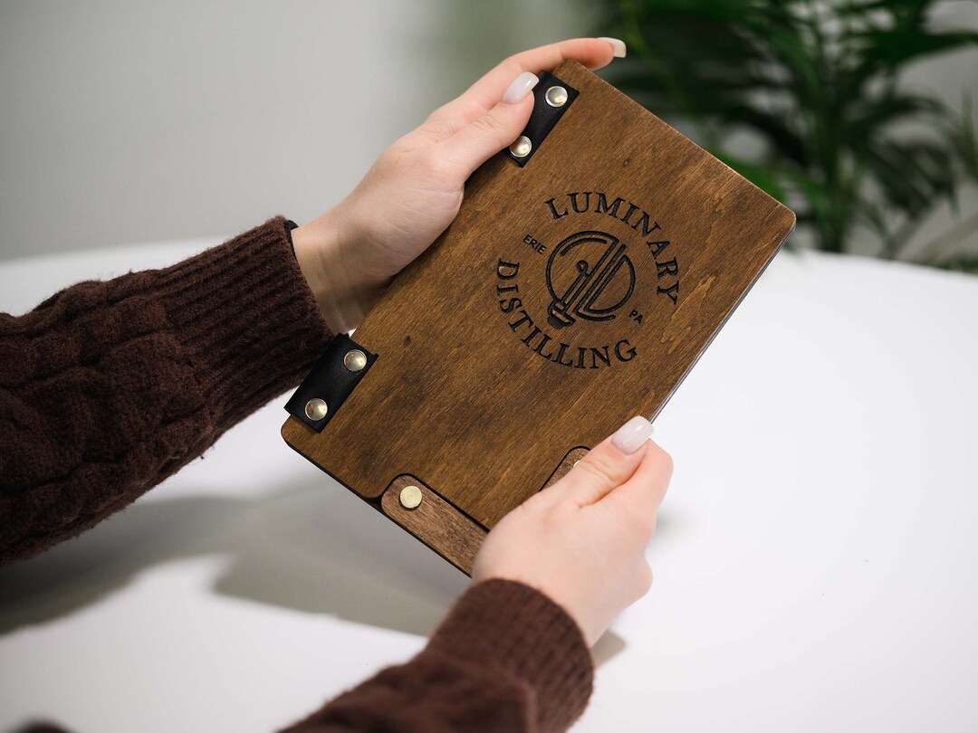 Hardcover Bill Holder Wooden Check Holder for Restaurant - Etsy