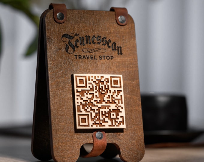 Table QR Code Sign QR Code Stand Tabletop Sign Small Bussiness Qr Code ...