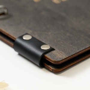 Wooden Menu Folder With Ring Binder Mechanism, Engraved Menu Holder ...