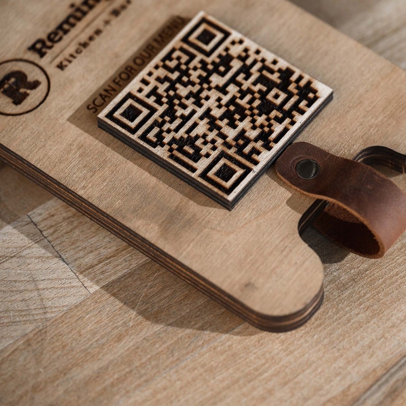 Birch Plywood QR Code Menu Sign, Restaurant Tabletop Display - Etsy Canada