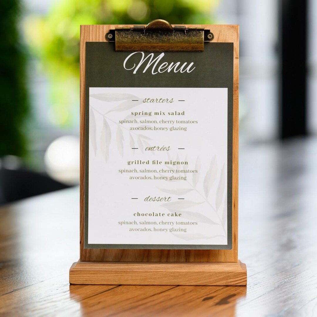 Tabletop Menu Holder, Cafe Bar Menu Sigh With Binder, Retail Sign ...