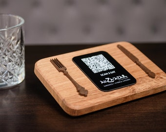 Scan Menu Sign Custom QR Code Menu With Logo Personalized QR Code Sign ...