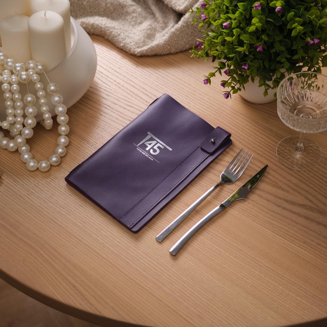 Personalised Menu Holder With Logo Embossing, Custom Menu Folder for ...