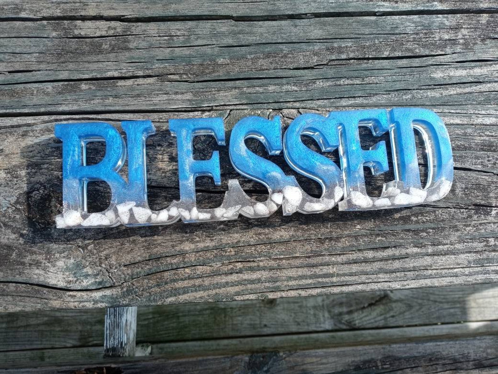 Resin blessed beach ocean themed sign plaque home decor wall | Etsy