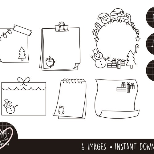 20 Doodle Sticky Note Pin Clipart. Personal and Comercial | Etsy