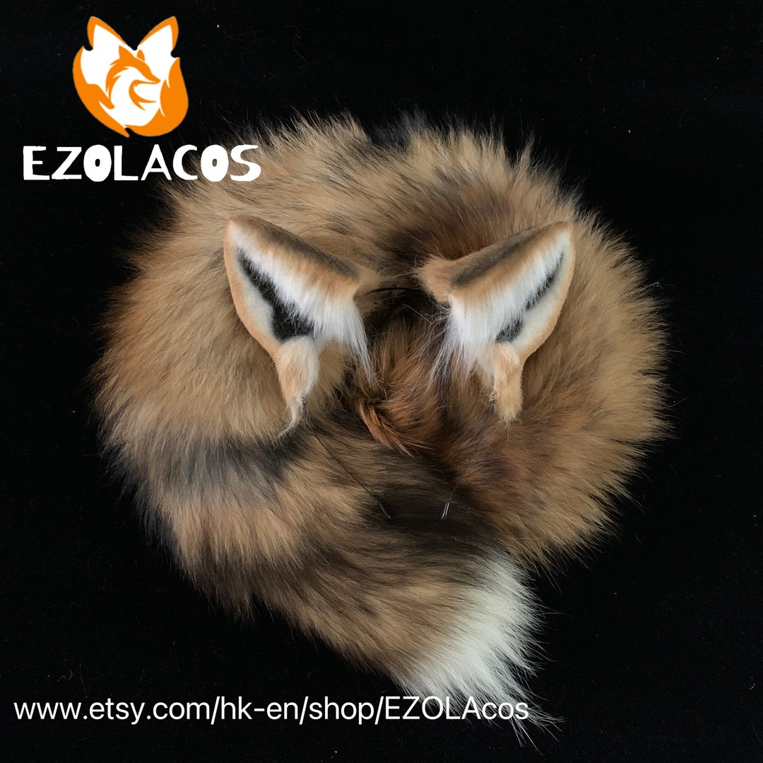 Animal Wolf Ears and Tail Set Cosplay,wolf Plush Ears,fox Ears and Tail ...