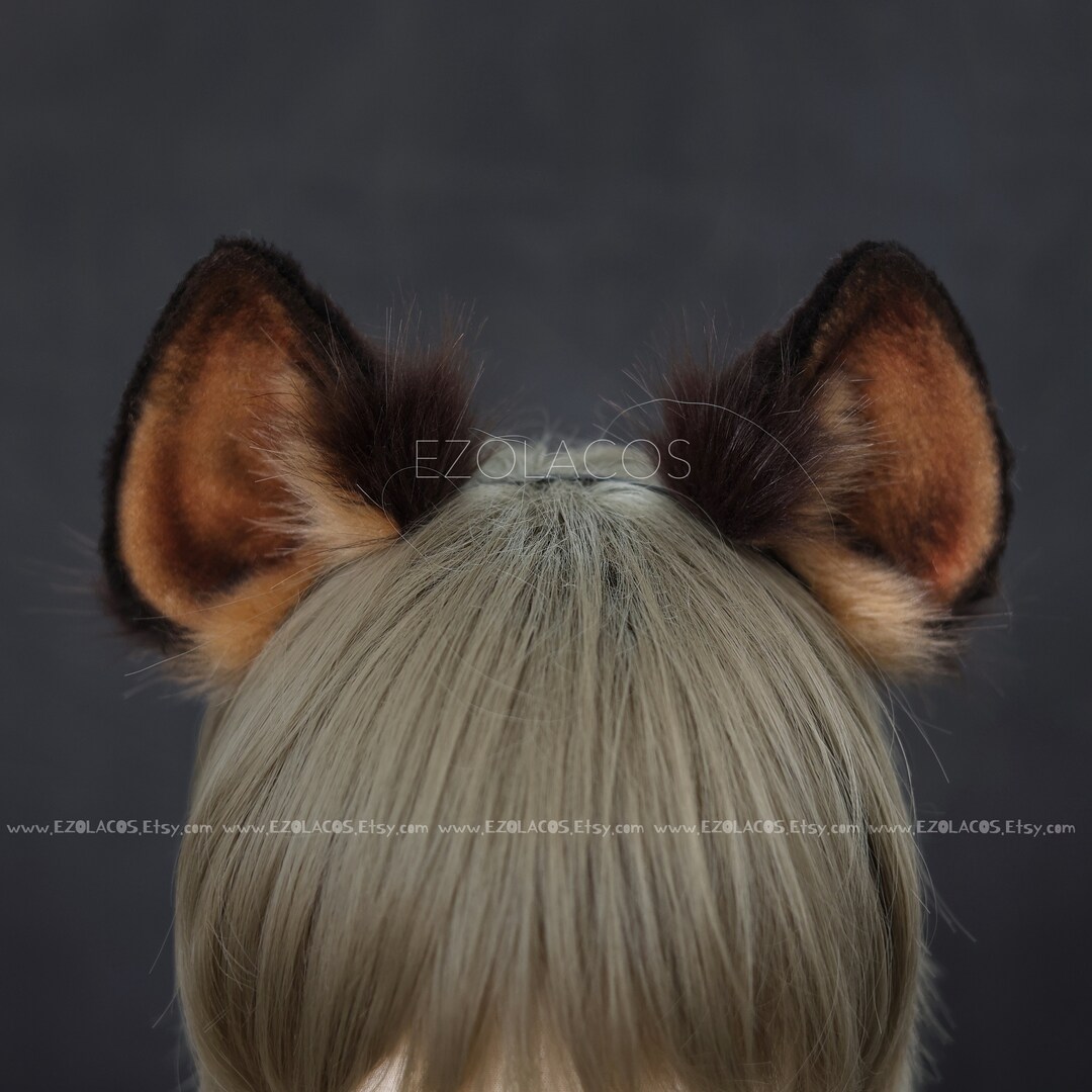 Handmade Hyena Ears and Tail Set Cosplay,dog Ear Headband,jackal Ears ...