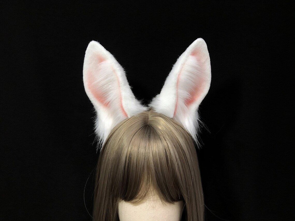Realistic White rabbit ears and tail setWhite bunny ears and | Etsy