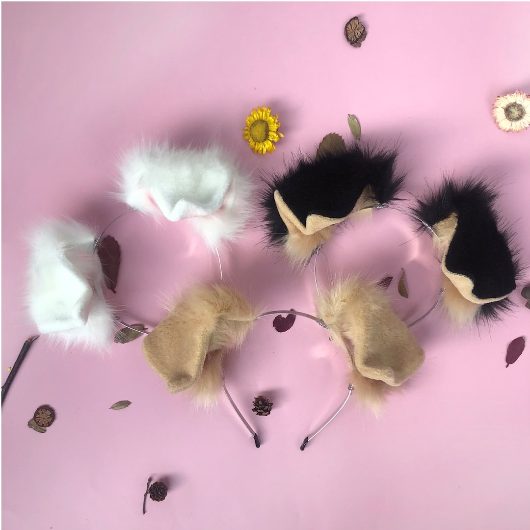 Handmade Furry Shepherd Dog Ears Headband,plush Animal Ears,anime Ears ...