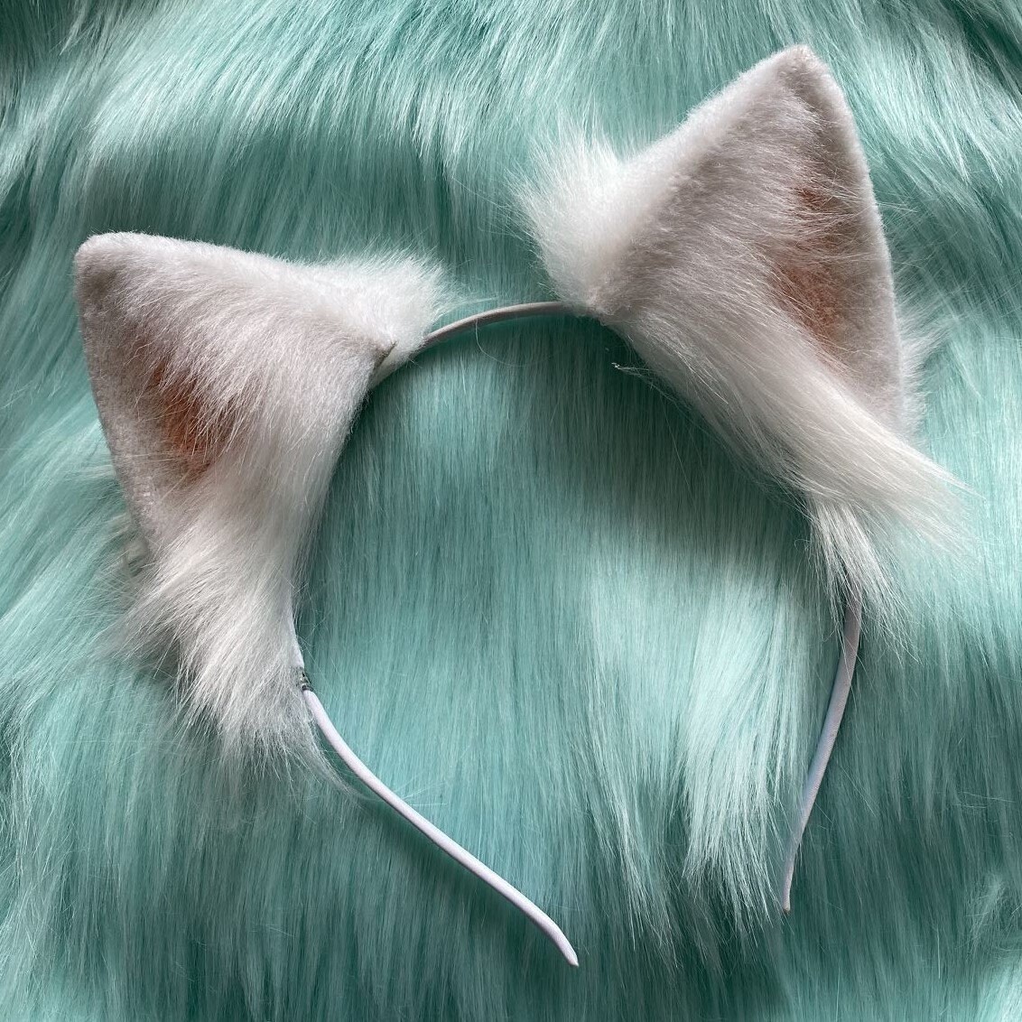 2.3 Cute White Cat Ears Headbandwhite Kitten Ears Hair - Etsy