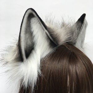 Realistic Multicolor Wolf Ears Headband,black Werewolf Ear,white Wolf ...