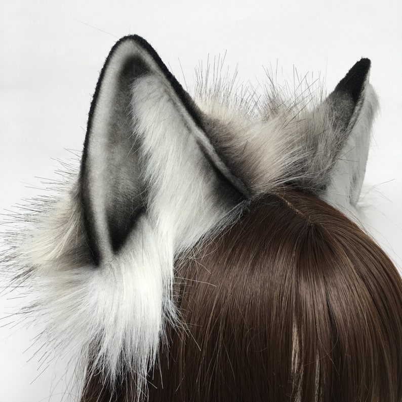Realistic Multicolor Wolf Ears Headbandblack Werewolf | Etsy