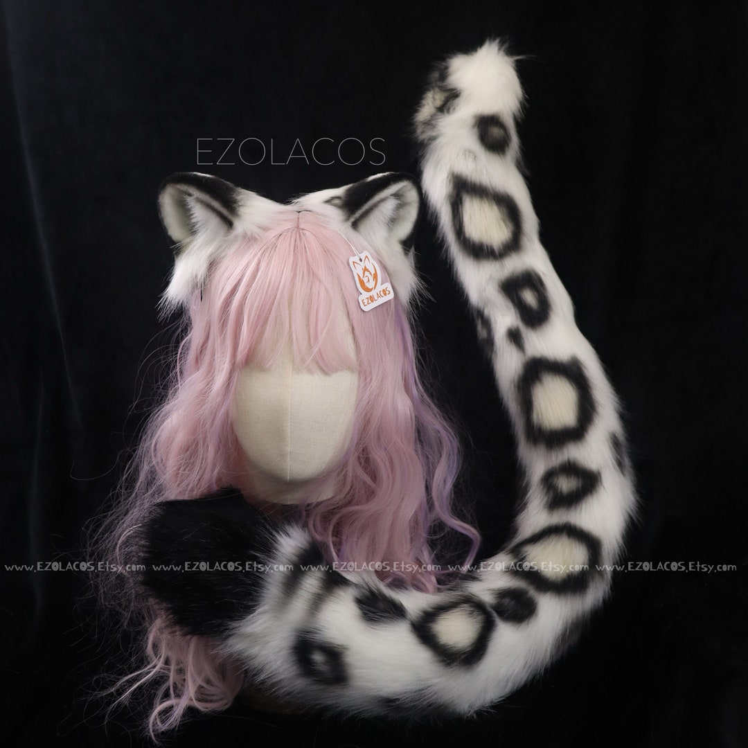 Luxury Leopard Ears and Tail Cosplay,plush Animal Ears and Tail Cosplay ...