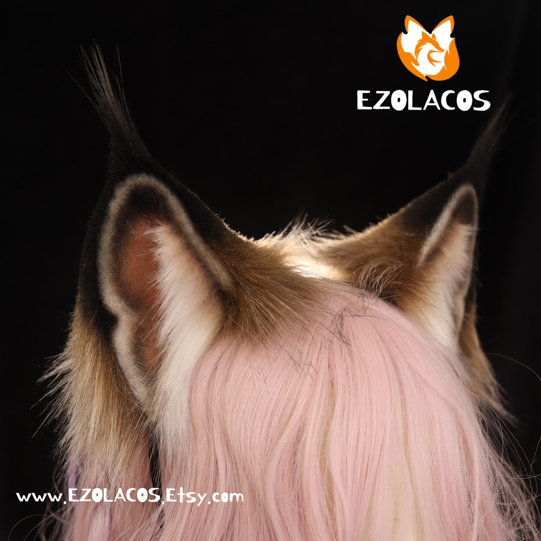 Handmade Realistic Forest Cat Ears and Tail,faux Fur Animal Ears ...