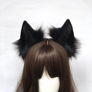 Realistic Multicolor Wolf Ears Headband,black Werewolf Ear,white Wolf ...