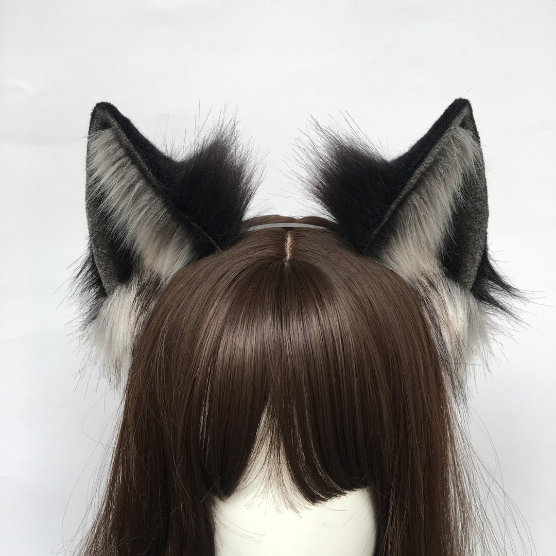 Realistic Multicolor Wolf Ears Headband,black Werewolf Ear,white Wolf ...