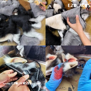 Handmade Realistic Anubis Wolf Ear and Tail,beast Ear,faux Fur Animal ...