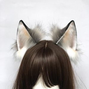 Realistic Multicolor Wolf Ears Headband,black Werewolf Ear,white Wolf ...