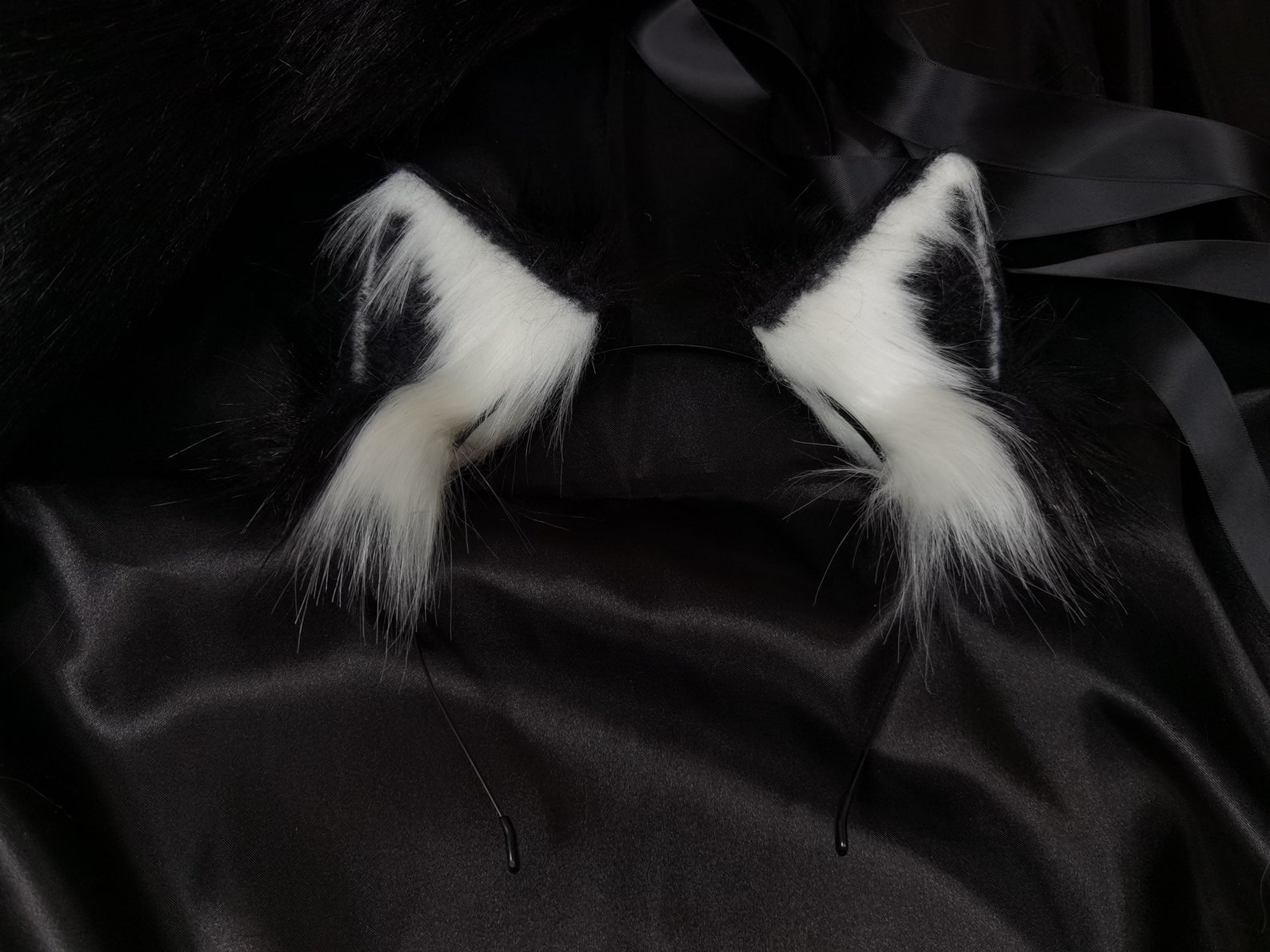 Realistic Black Wolf Tail and Ears Headbandblack Dog Tail and | Etsy