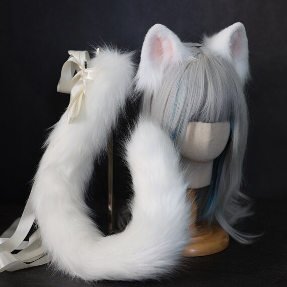 Anime Girl With Cat Ears And Tail Base