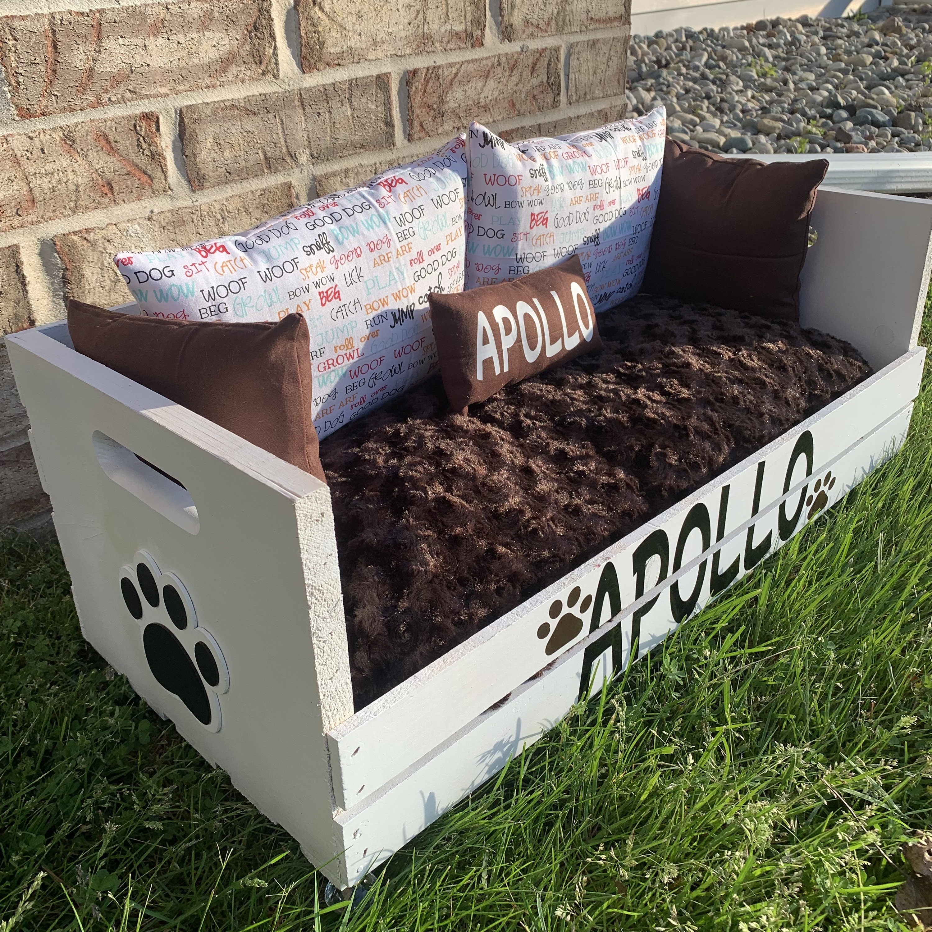 Custom Wooden Pet Bed (longer) : Dog or Cat Bed With Pillows - Etsy