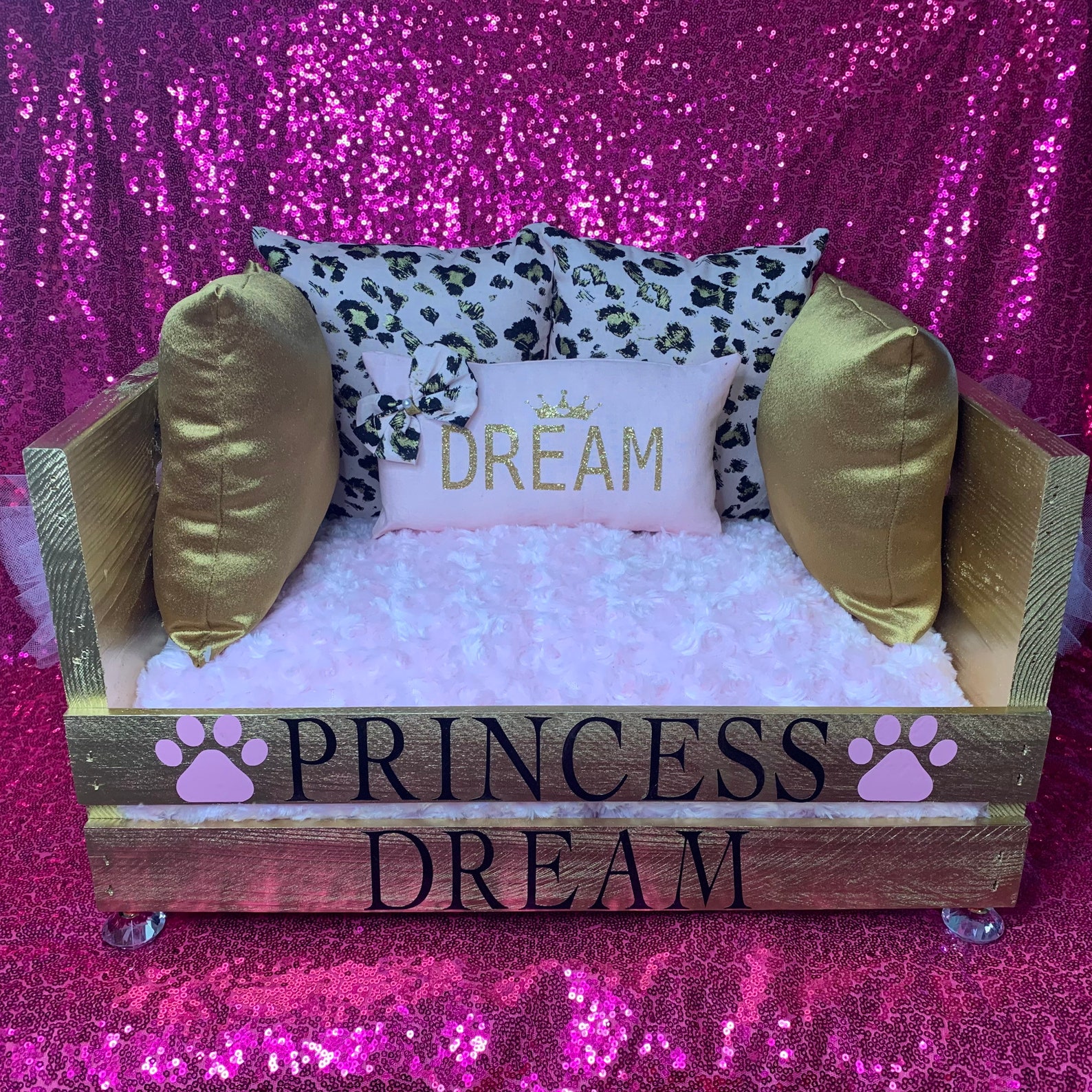 Custom Golden Pet Throne Bed: Luxury Puppy/cat Cradle - Etsy