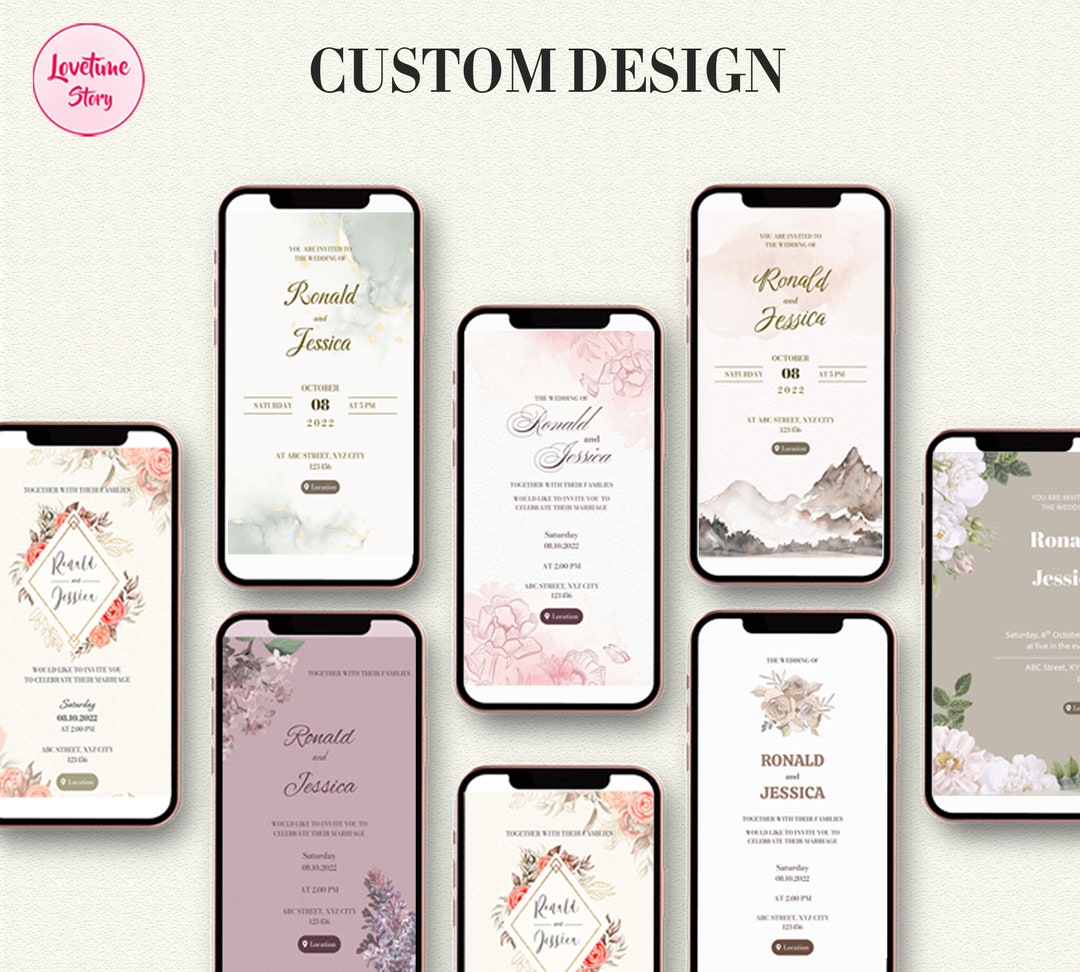 Custom Wedding Website Invitation: Digital RSVP, Modern Minimalist (all ...