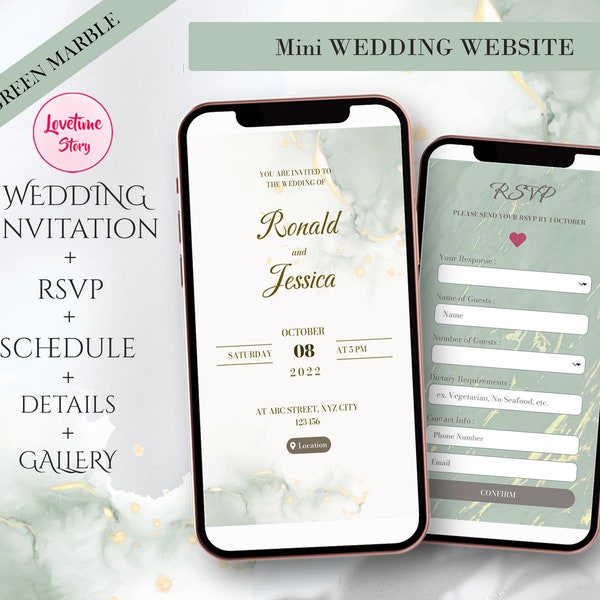 Electronic Wedding Invitation With Rsvp - Etsy