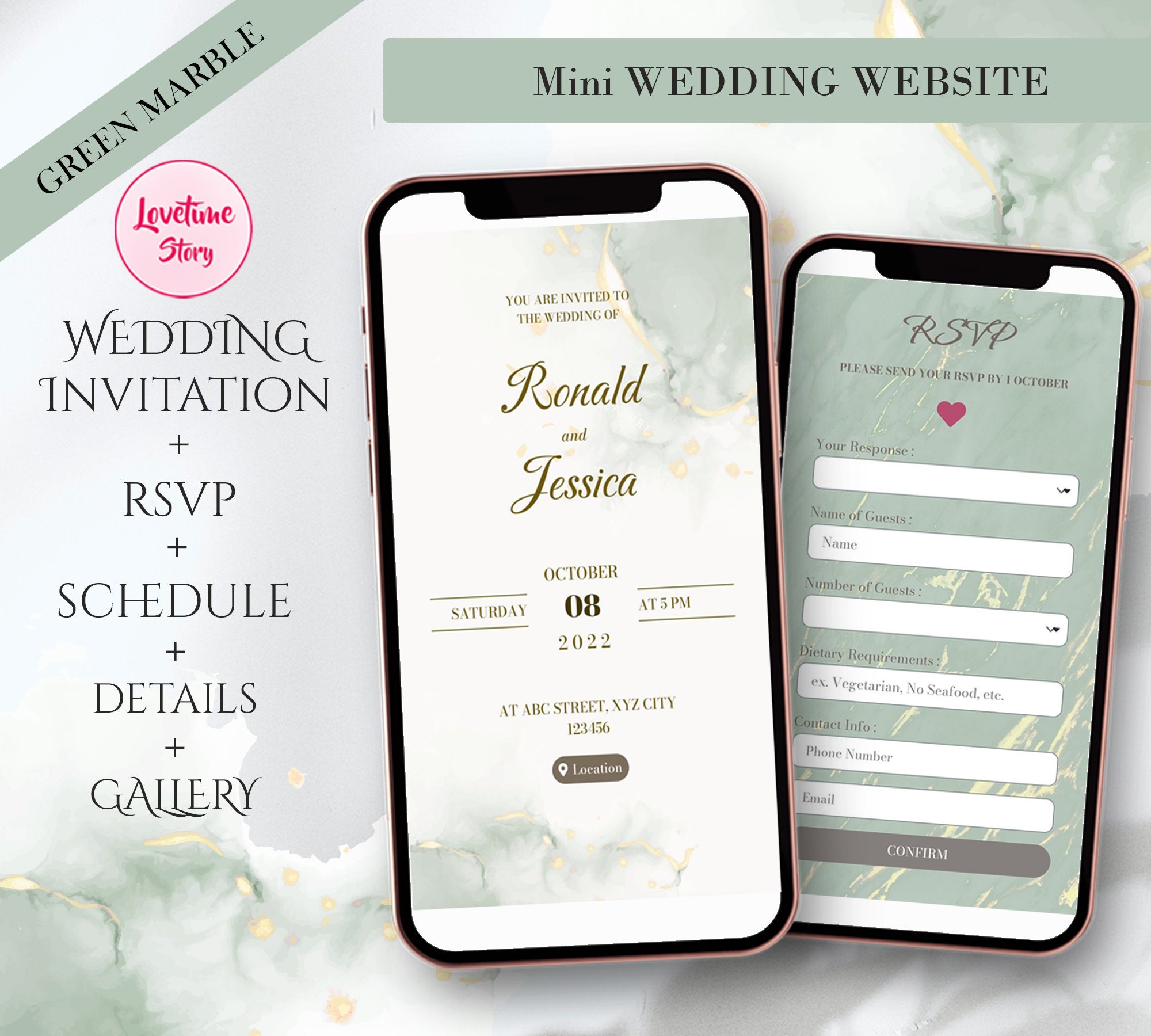Digital Wedding Invitation & RSVP Mini Wedding Website - Etsy