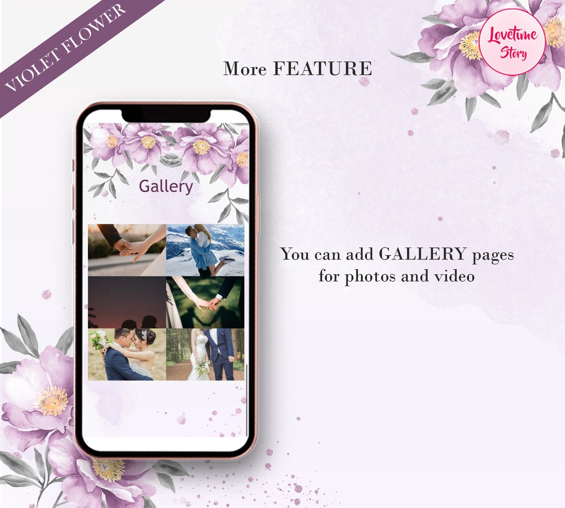 Digital Wedding Invitation & RSVP - Mini Wedding Website - Violet ...