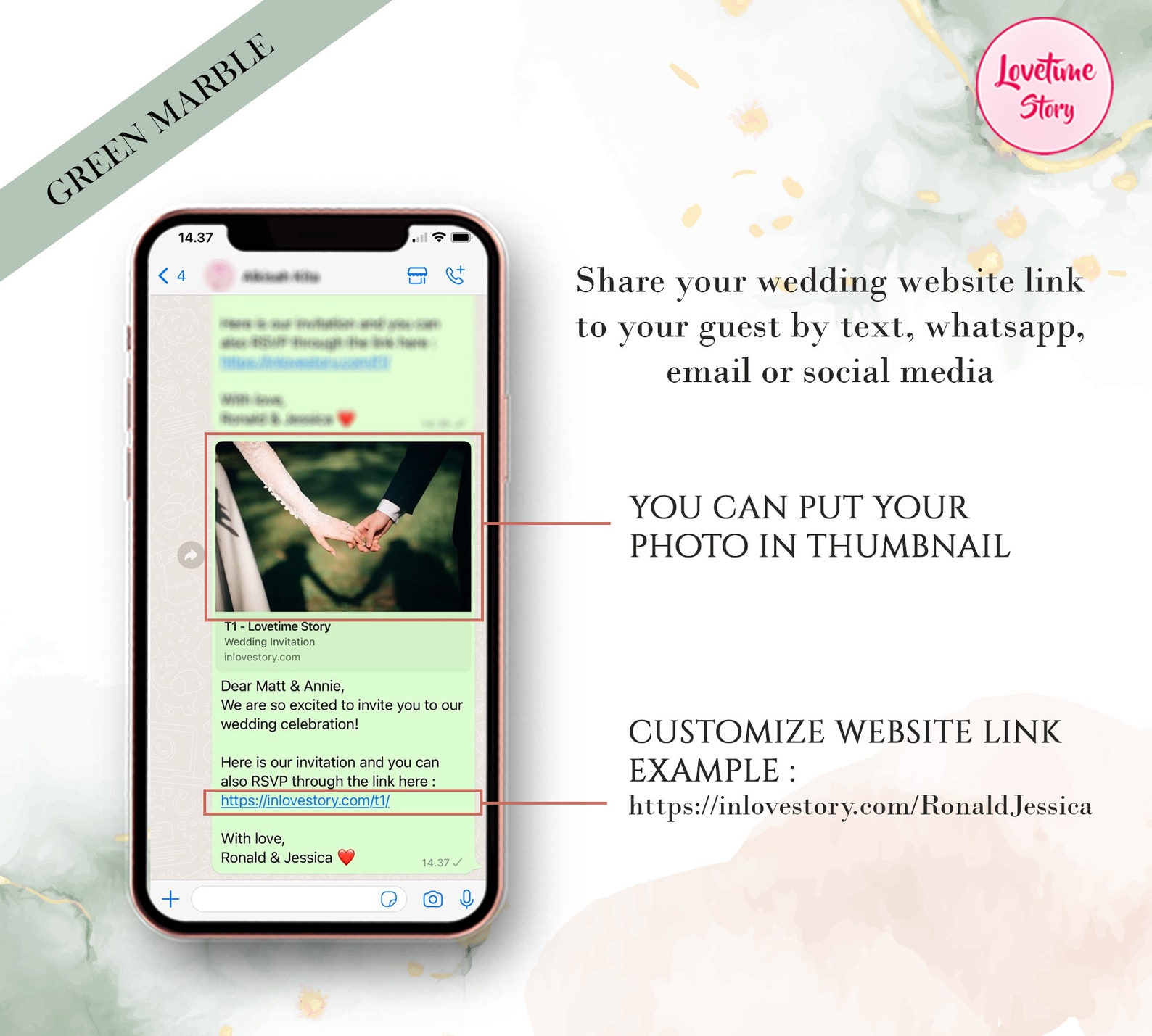 Digital Wedding Invitation & RSVP - Mini Wedding Website - Green Sage ...