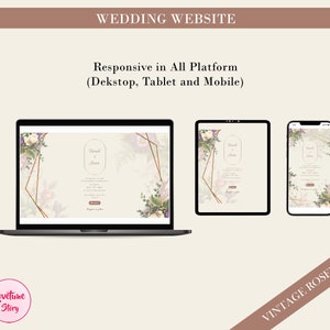 Digital Wedding Invitation & RSVP Special Set, Mini Wedding Website ...
