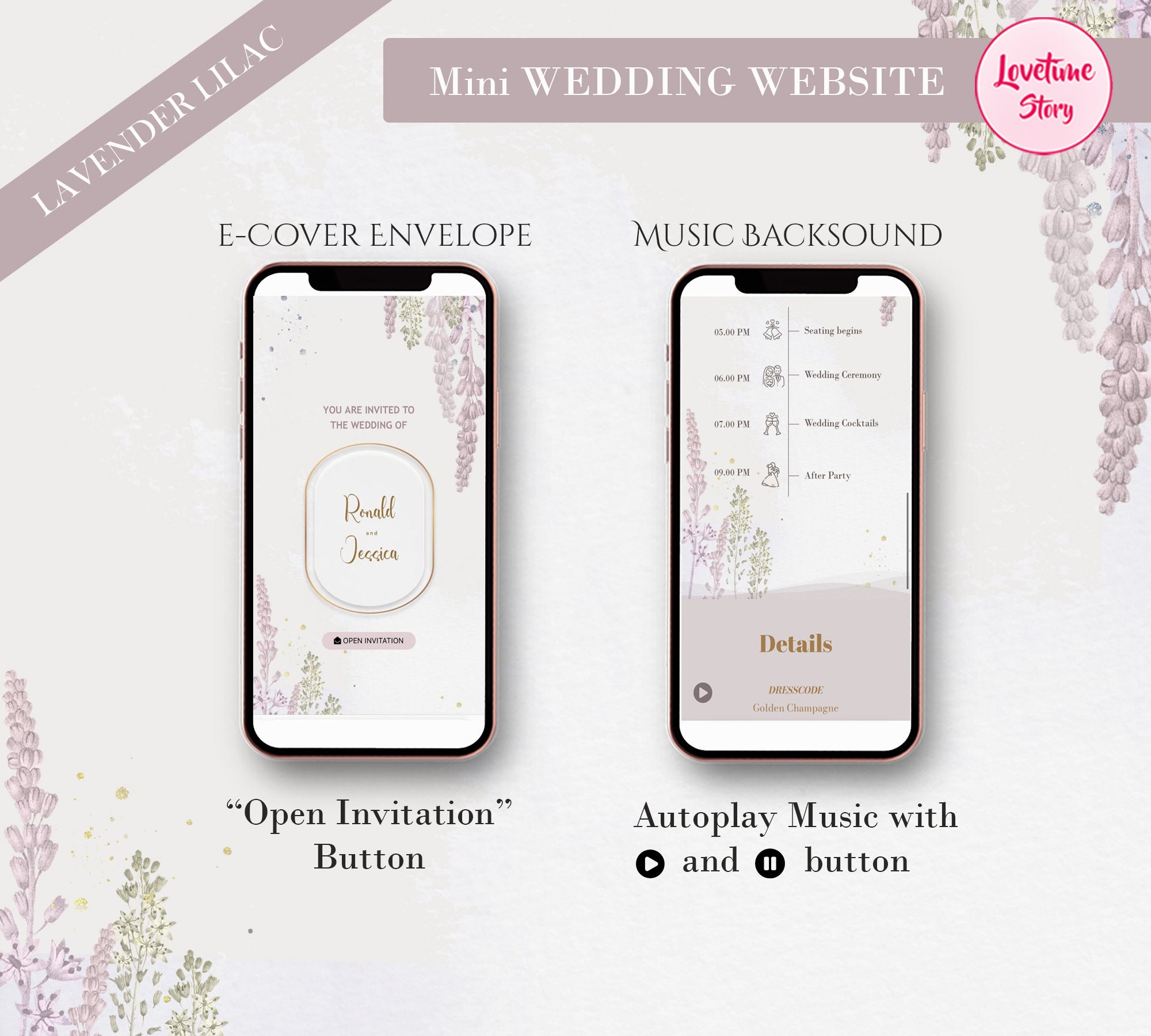 Digital Wedding Website Invitation Online Digital & RSVP - Personalized ...