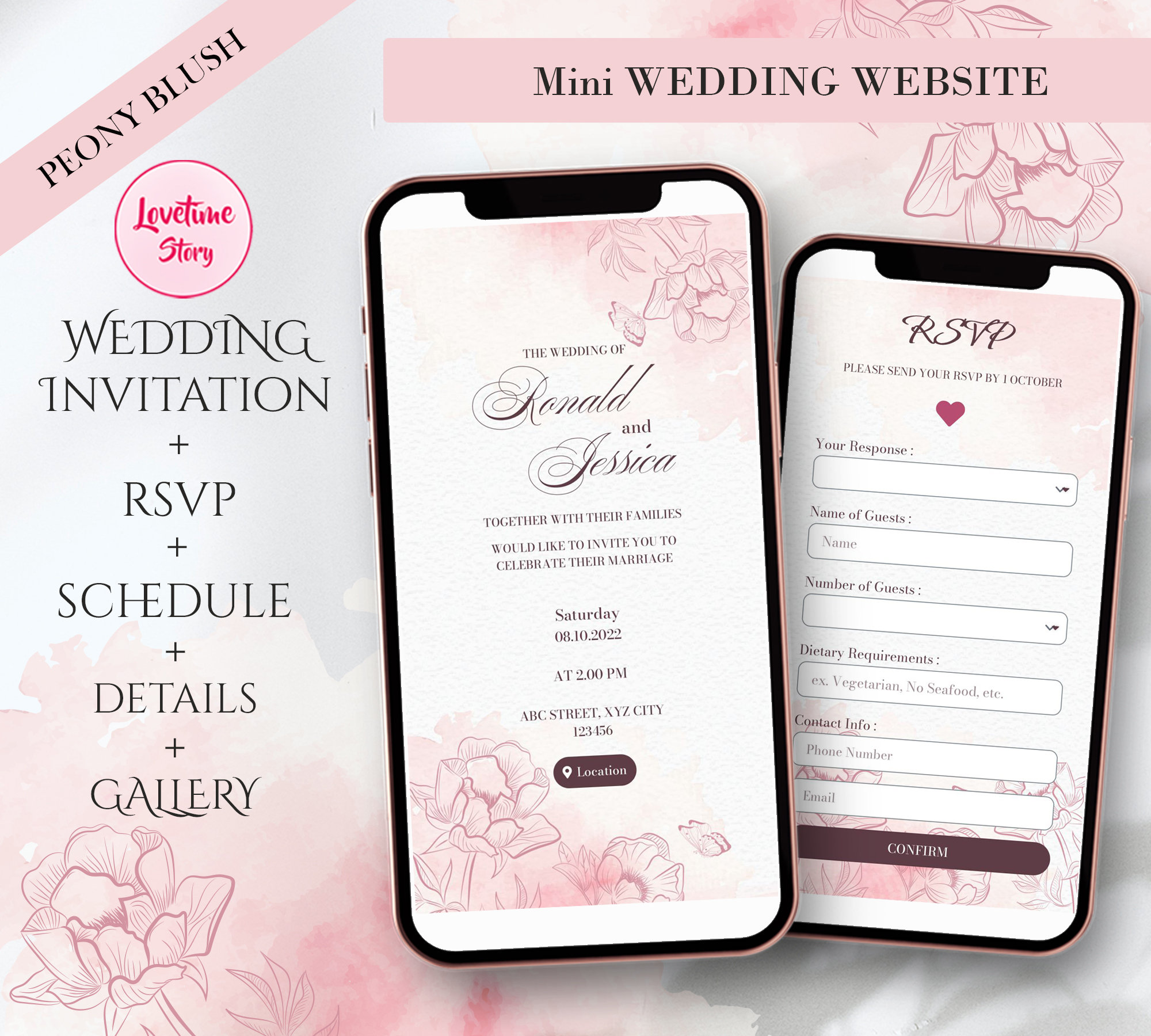 Wedding Invitation Digital RSVP Online Wedding Website - Etsy