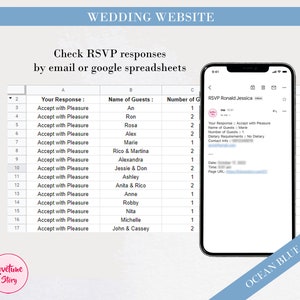 Digital Wedding Invitation & RSVP - Mini Wedding Website - Nature Ocean ...