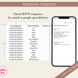 Digital Wedding Invitation & RSVP Special Set, Mini Wedding Website ...