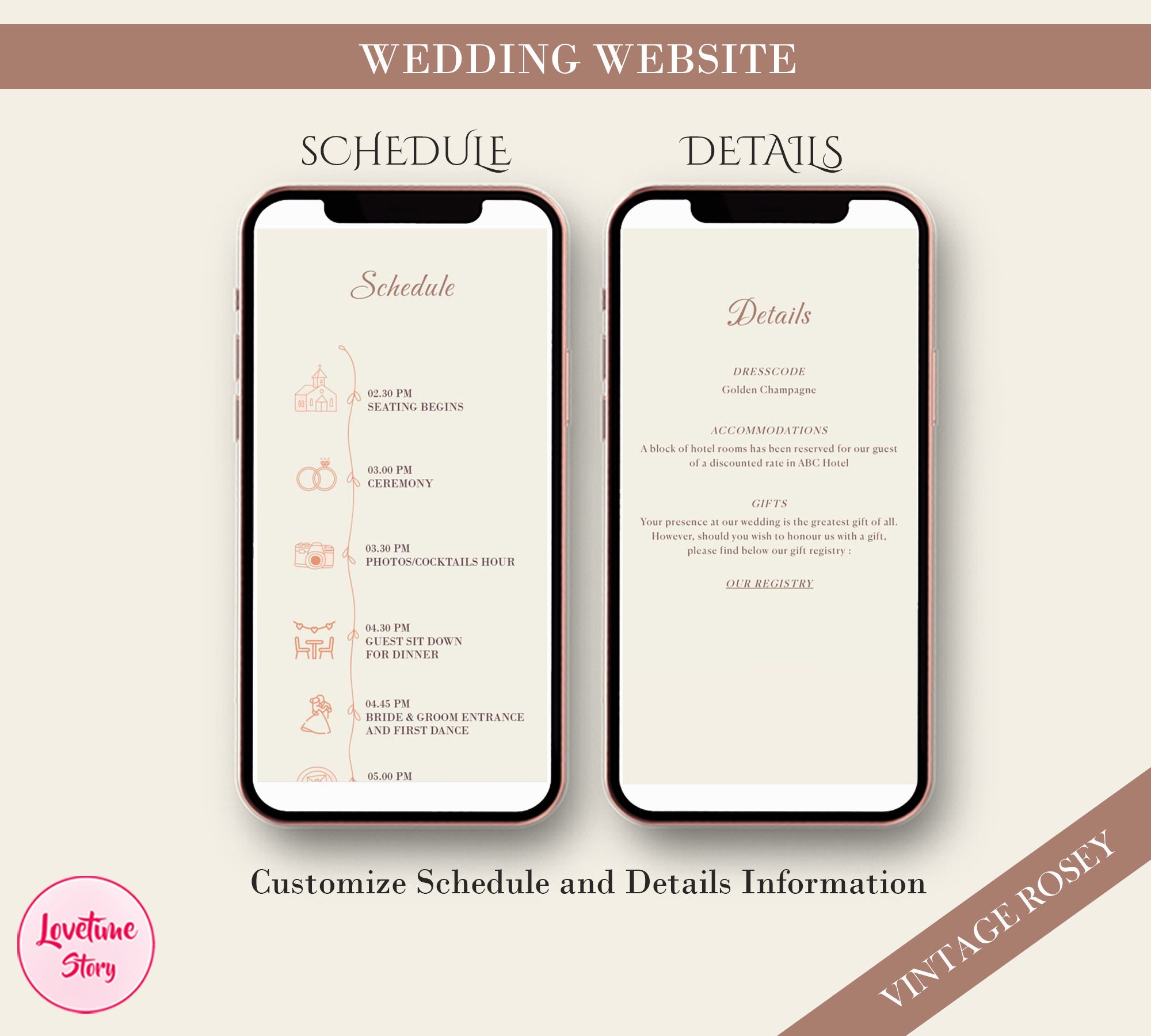 Digital Wedding Invitation & RSVP Special Set, Mini Wedding Website ...