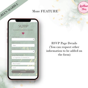 Digital Wedding Invitation & RSVP - Mini Wedding Website - Green Sage ...