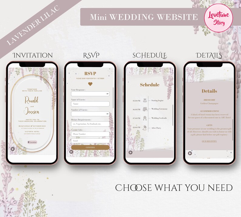Digital Wedding Website Invitation Online Digital & RSVP - Personalized ...