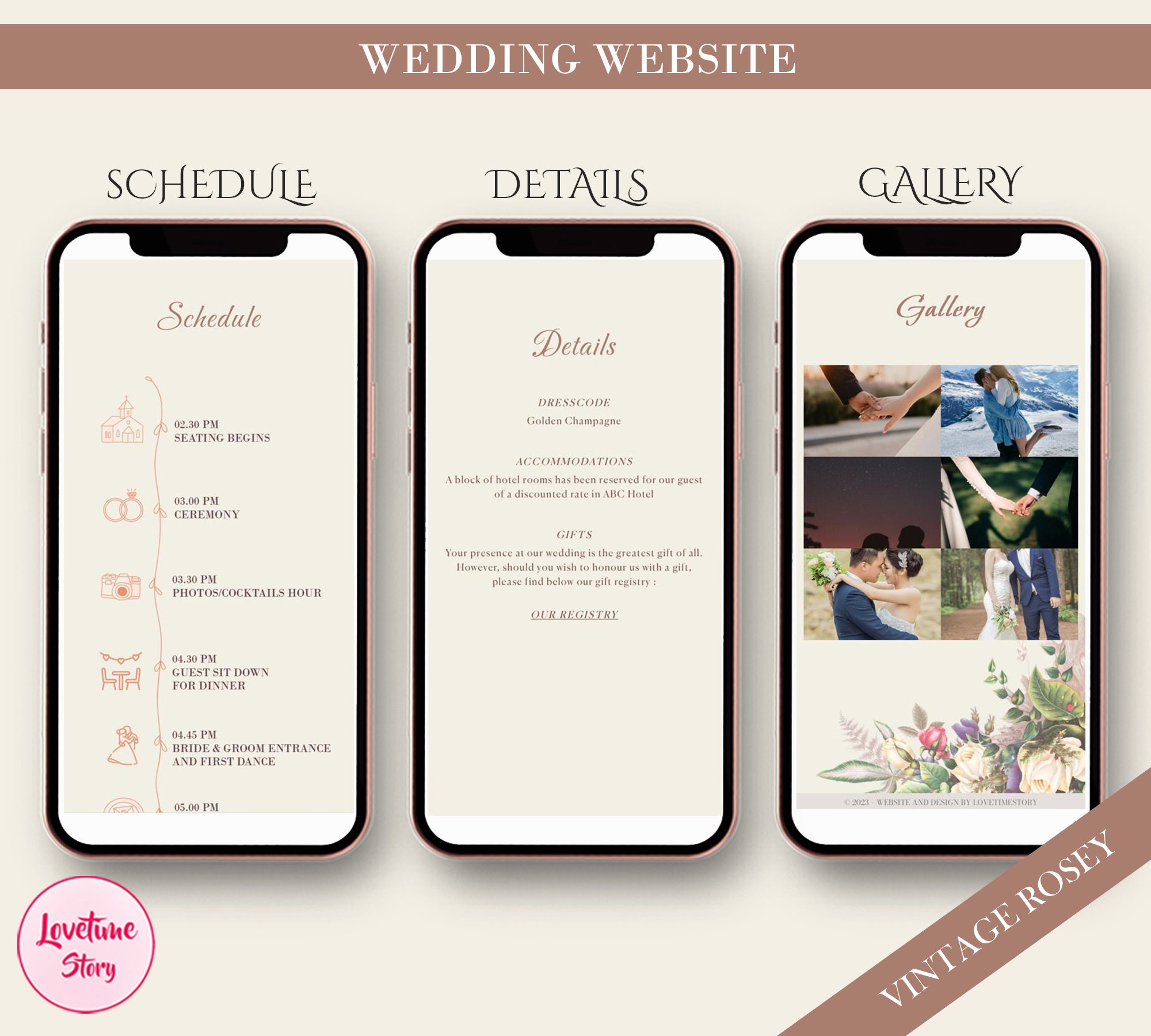 Digital Wedding Invitation & RSVP Special Set, Mini Wedding Website ...