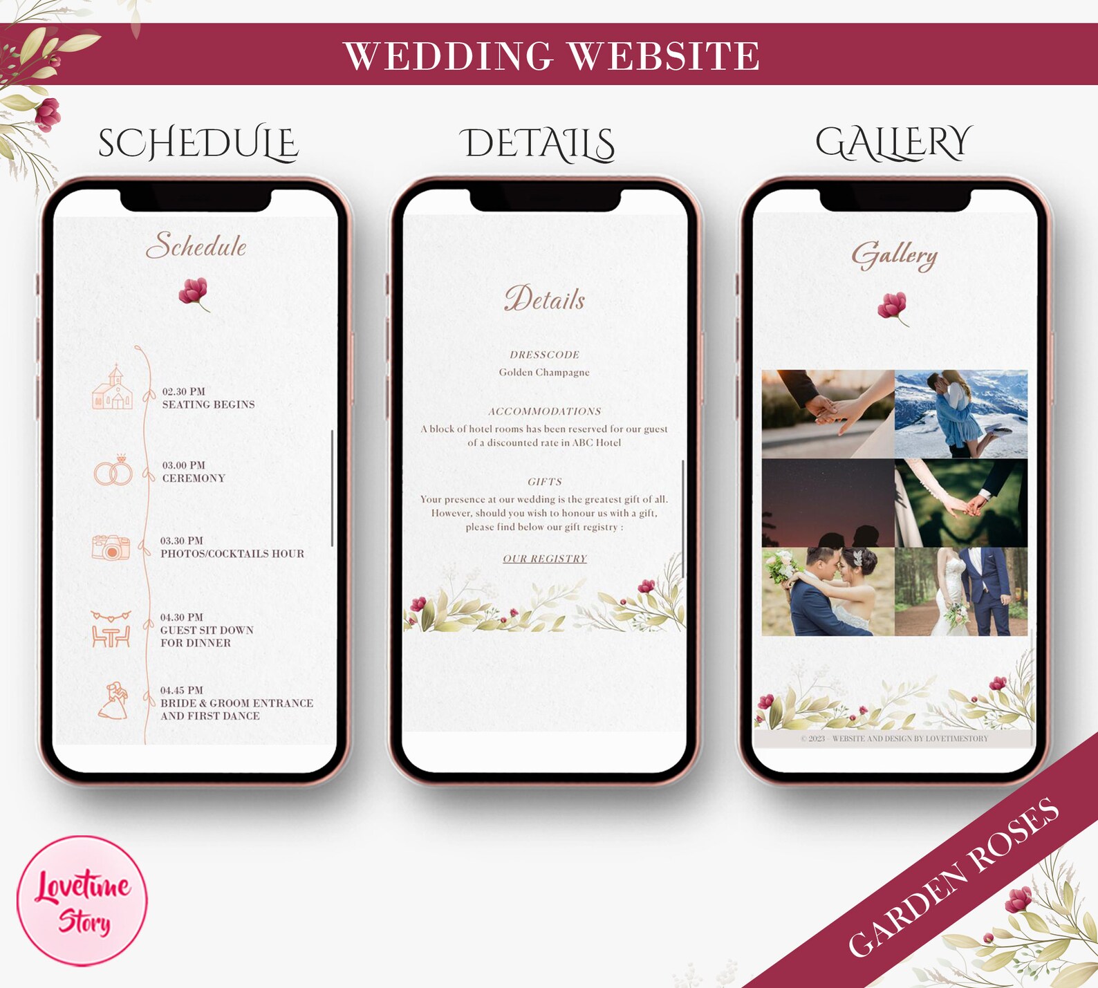 Digital Wedding Invitation & RSVP Special Set, Mini Wedding Website ...
