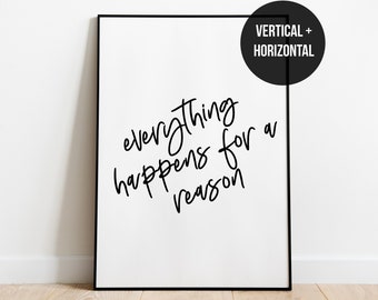 Everything Happens for a Reason Poster - Etsy