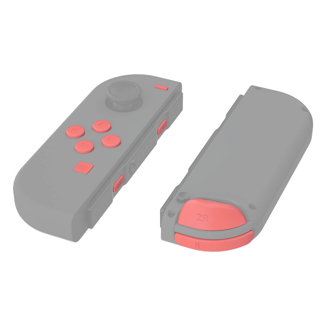 Custom Coral Pink Solid Replacement Button Kit for Nintendo Switch Joy ...