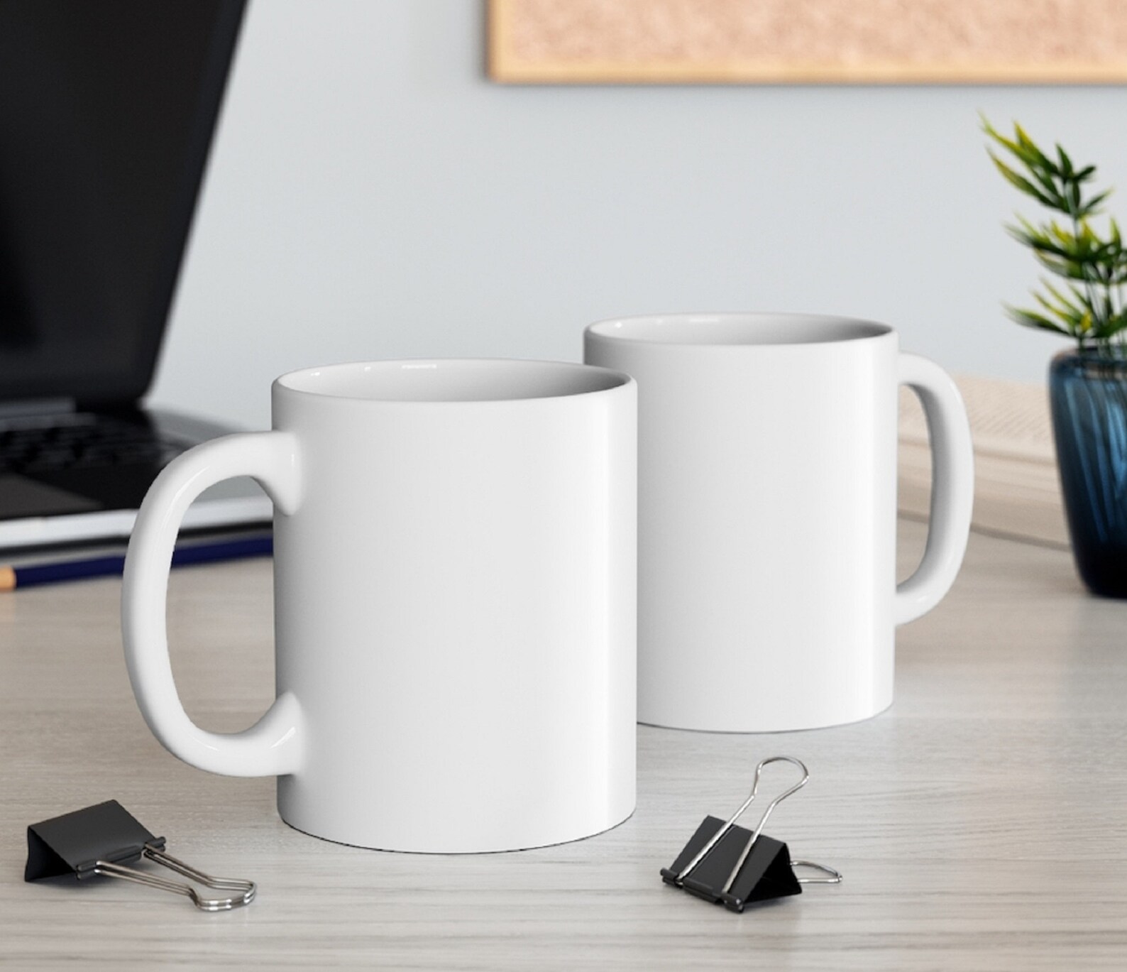 Plain White Mug Coffee Cup 11 Oz White Ceramic Mug | Etsy