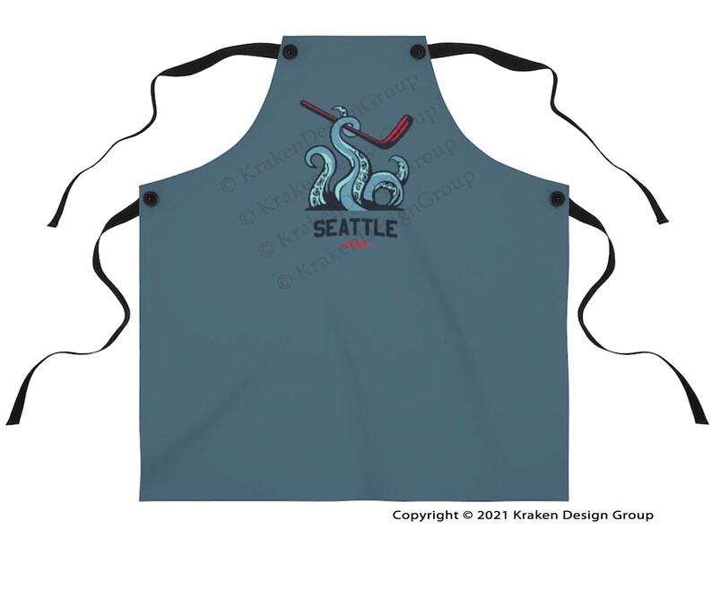 Seattle Kraken Apron, Original Custom Kraken 2021 Kitchen Grill Apron ...