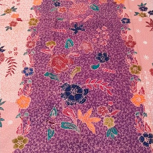Buketan Soft Pink Base Color With Purple Tumpal|rare Vintage Hand Drawn ...