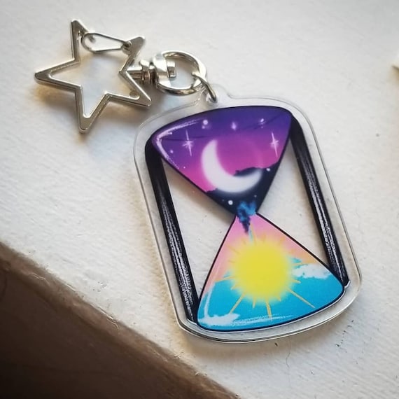Day and Night Hourglass Keychain | Etsy