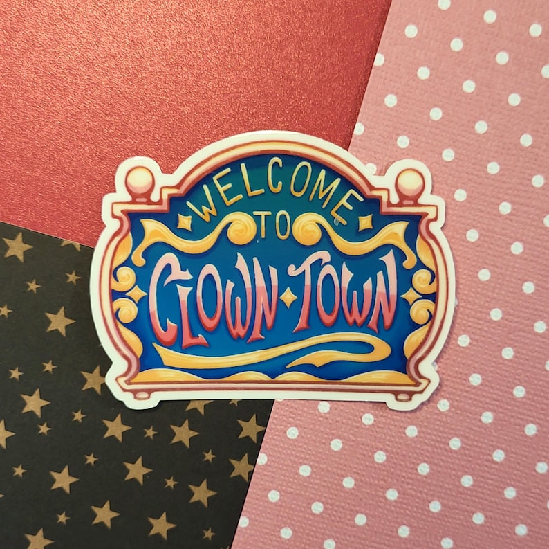Clown Town Vinyl Sticker - Etsy